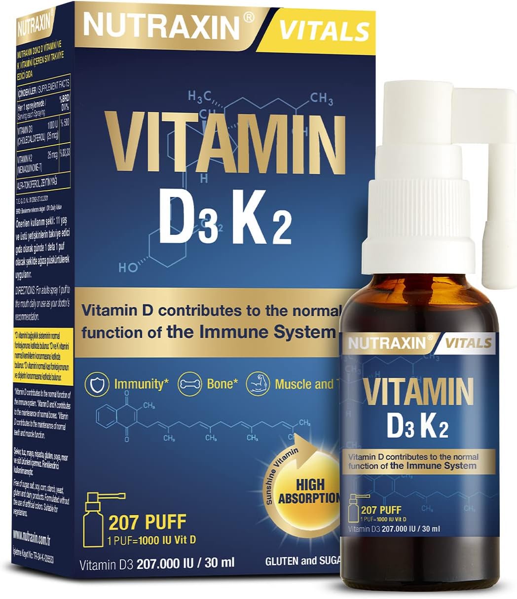 Nutraxin D3K2 Vitamin 30 Ml : Amazon.com.tr: Sağlık ve Bakım