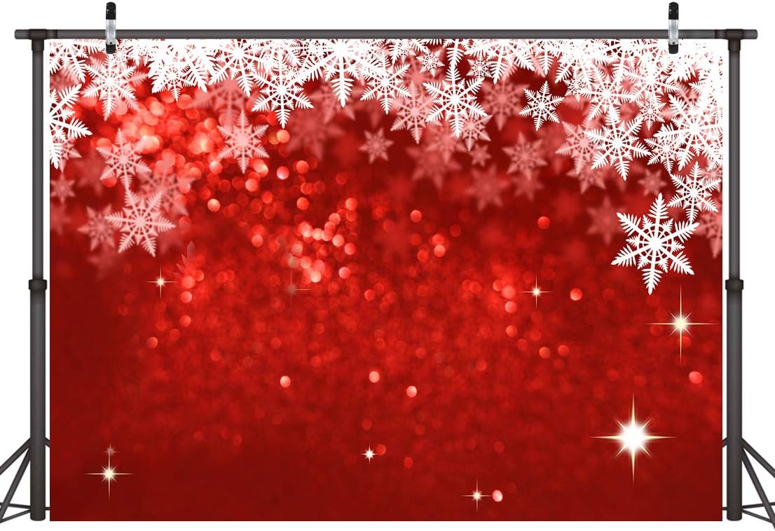 Amazon.com : Sensfun 7x5ft Gold Starry Red Photography Backdrop Glitter ...