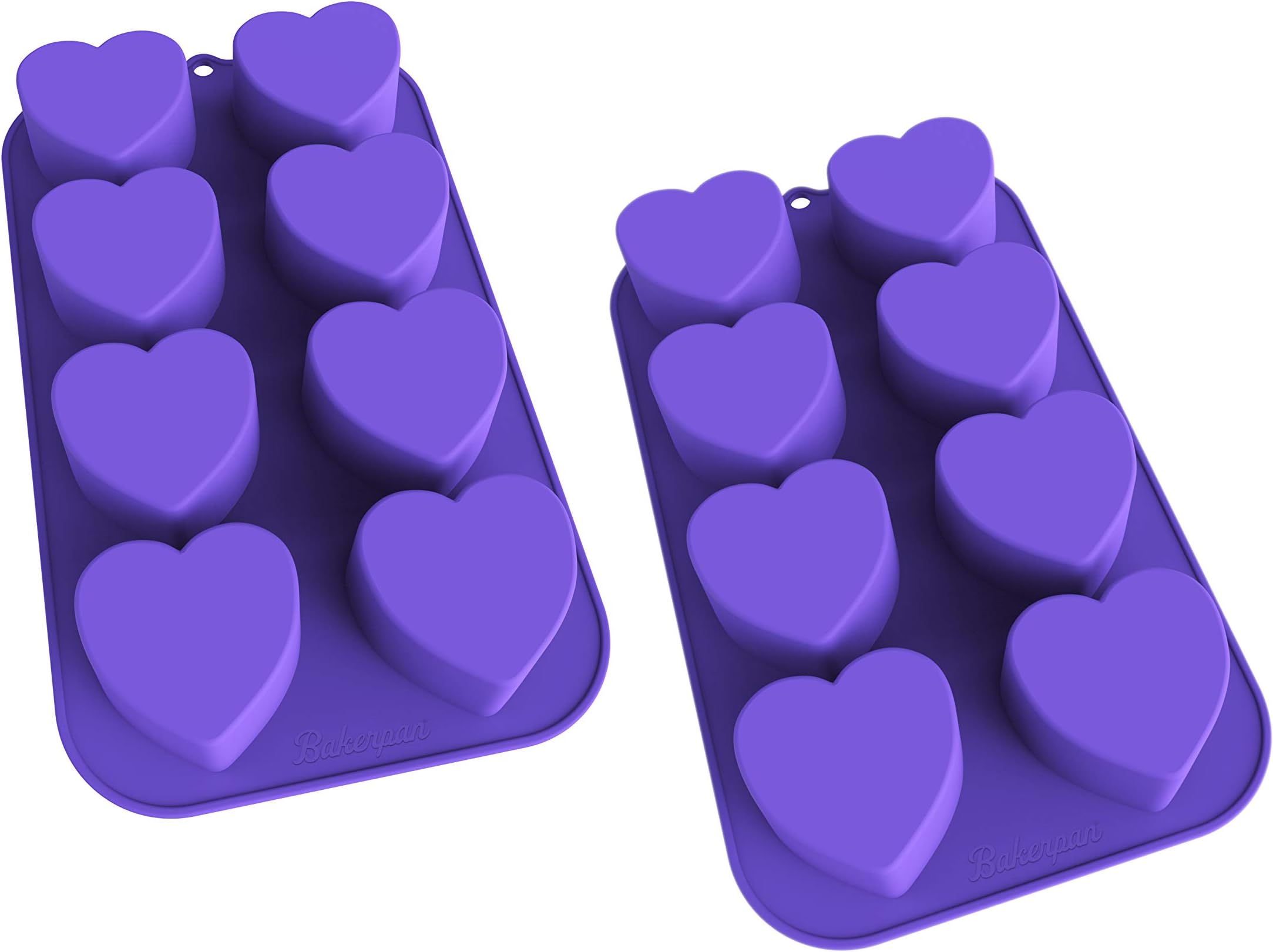Amazon.com: Bakerpan Silicone Heart Mold for Baking, Mini Cake Heart ...