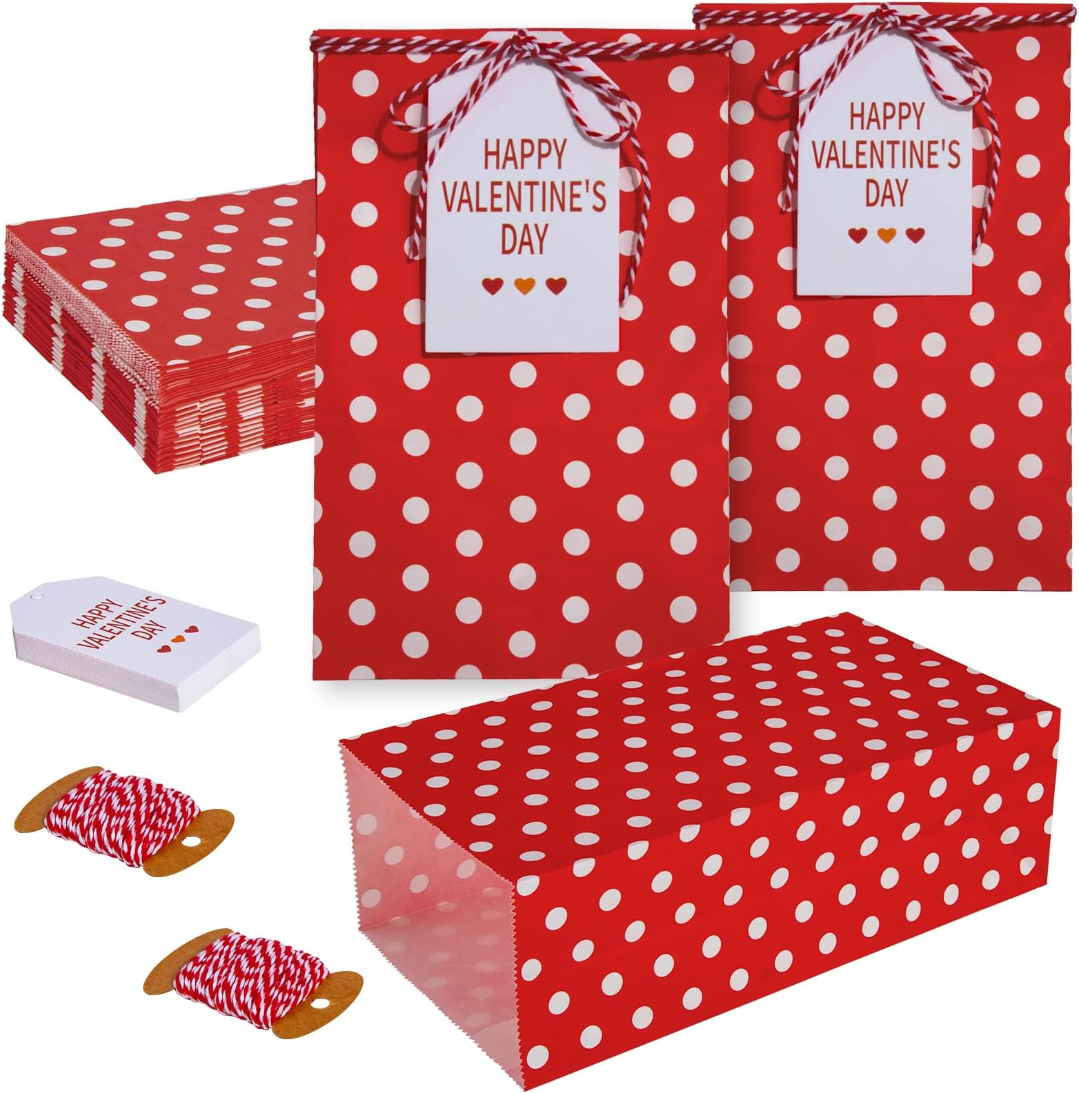 Amazon.com: GIFTU 72Pcs Valentines Day Gift Bags Small Paper Treat ...