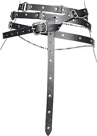 Ayliss Medieval Leather Metal Chain Belt DIY Faux Leather Pirate Belt Renaissance Costume Women ...