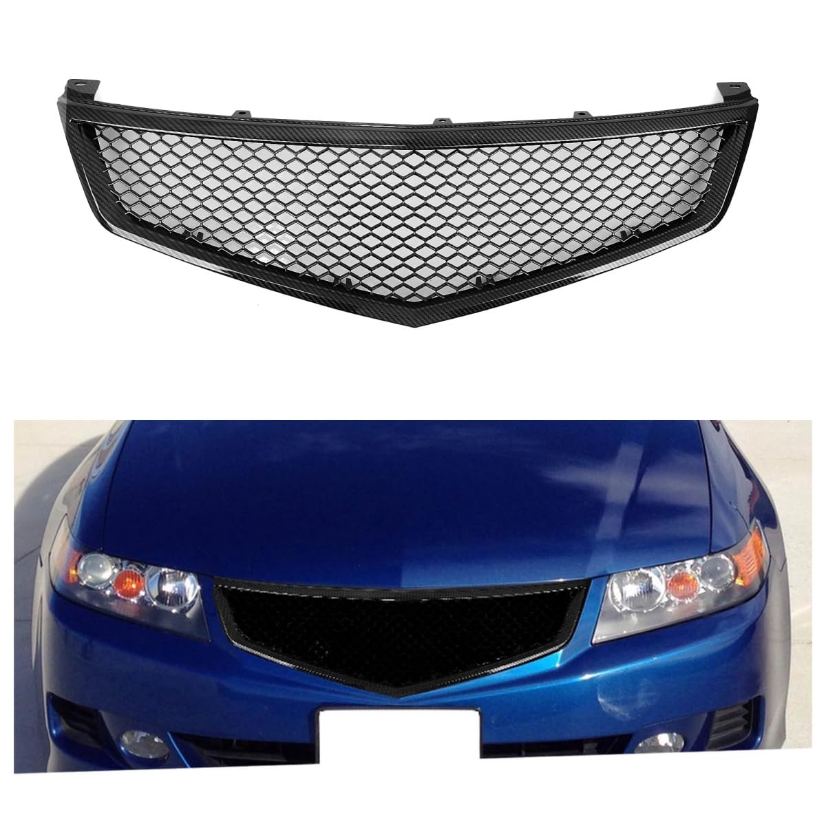 Snapklik.com : Front Bumper Hood Grille Grill Mesh Cover For Acura TSX ...