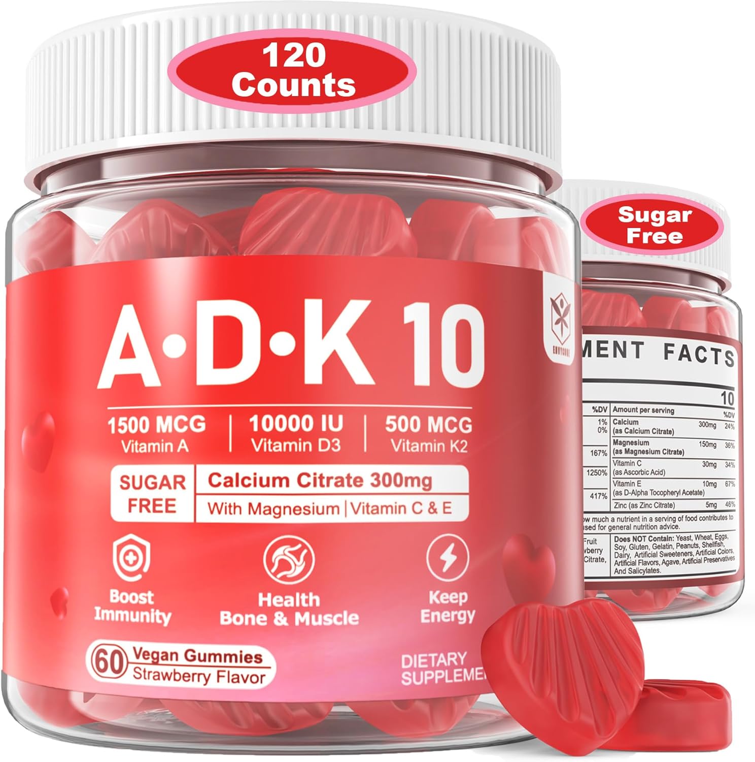 Amazon.com: ADK Vitamin Supplement Gummies 10000IU - Sugar Free Potent ...