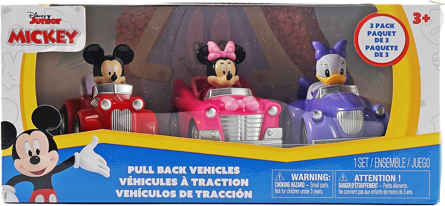 Amazon.com: Disney Jr. 3.5" Pull-Back Assortment 3-Pack : Toys & Games