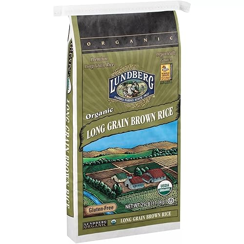 Lundberg Family Farms - Arroz integral orgánico de grano largo, artículo a granel, 25 libras ...
