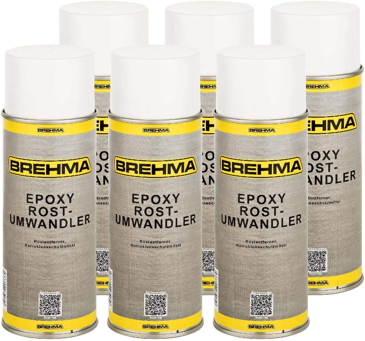 BREHMA 6X Epoxy Rostumwandler 400ml Spraydose Rostentferner Rostschutz ...