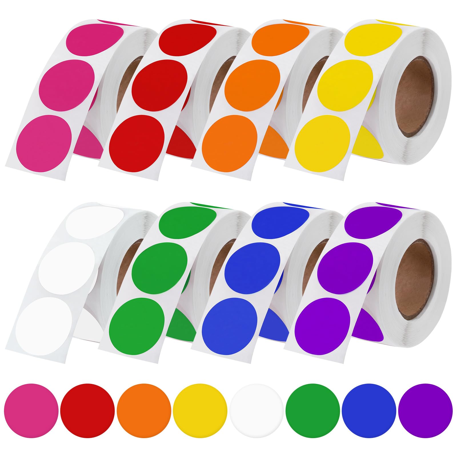 Hilitchi 4000Pcs 1 Inch Round Colored Circle Stickers, Self-Adhesive ...