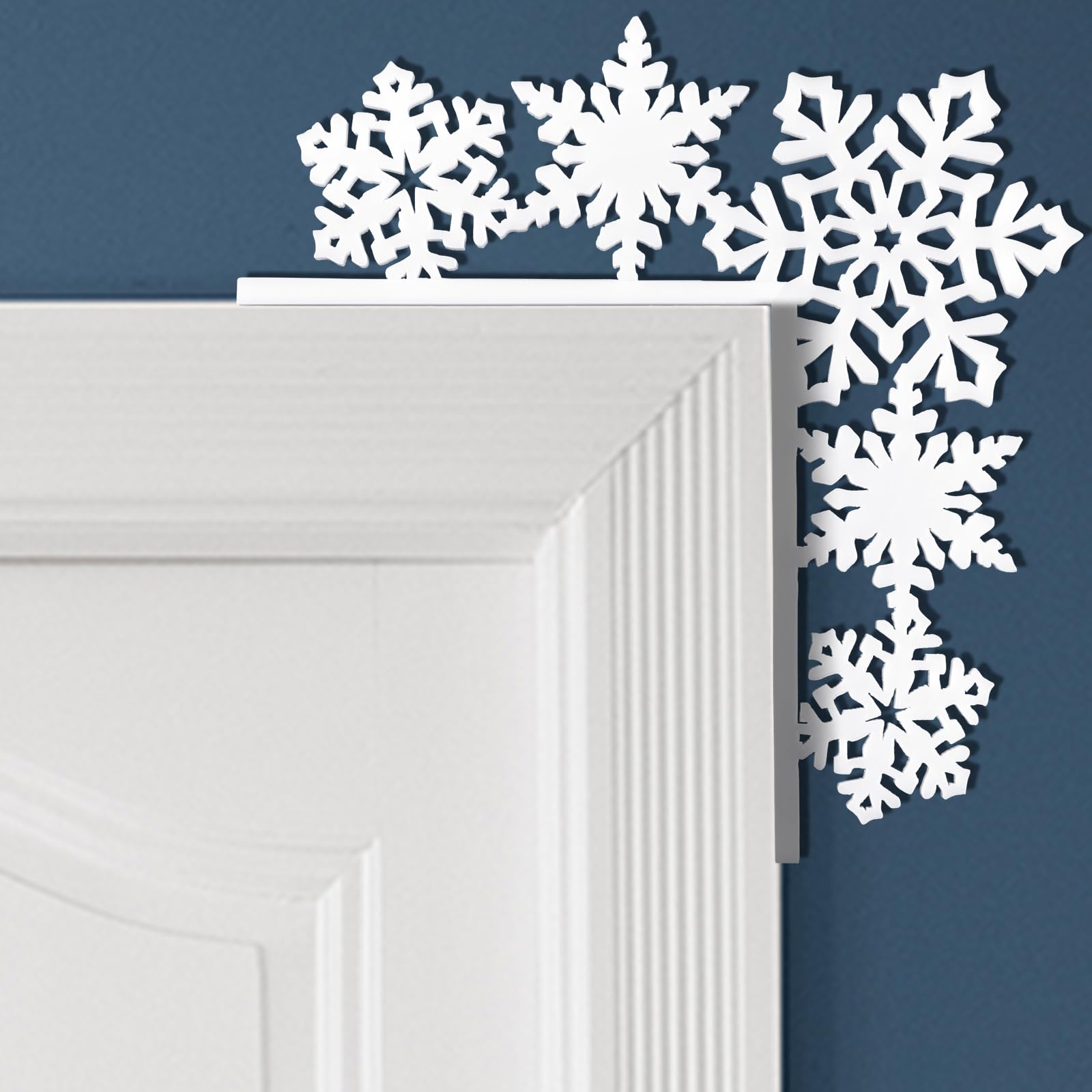 Amazon.com: Kigley Winter Door Topper Winter White Snowflake Door Frame ...
