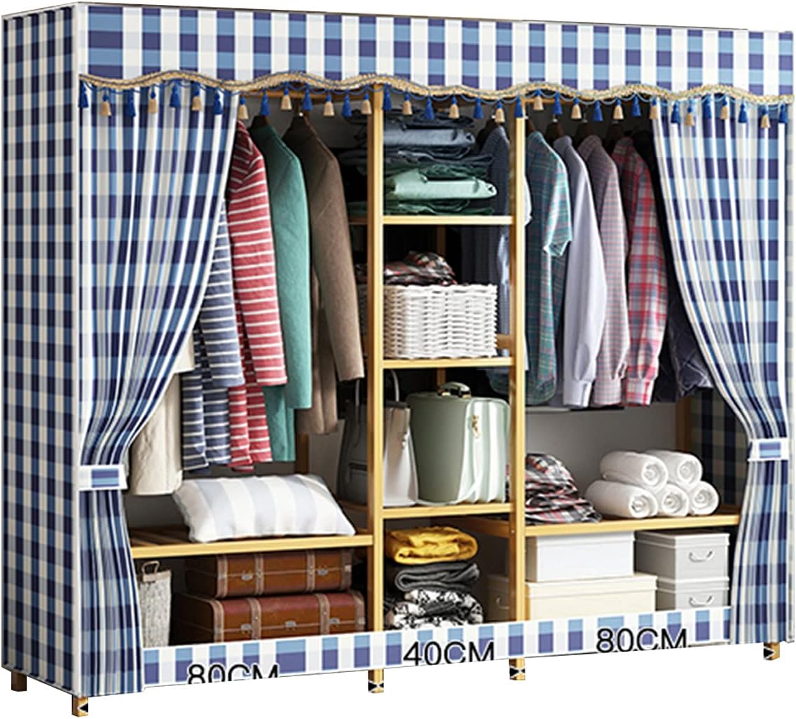Portable Fabric Wardrobe,Japanese-style Bedroom Cupboard Temporary ...