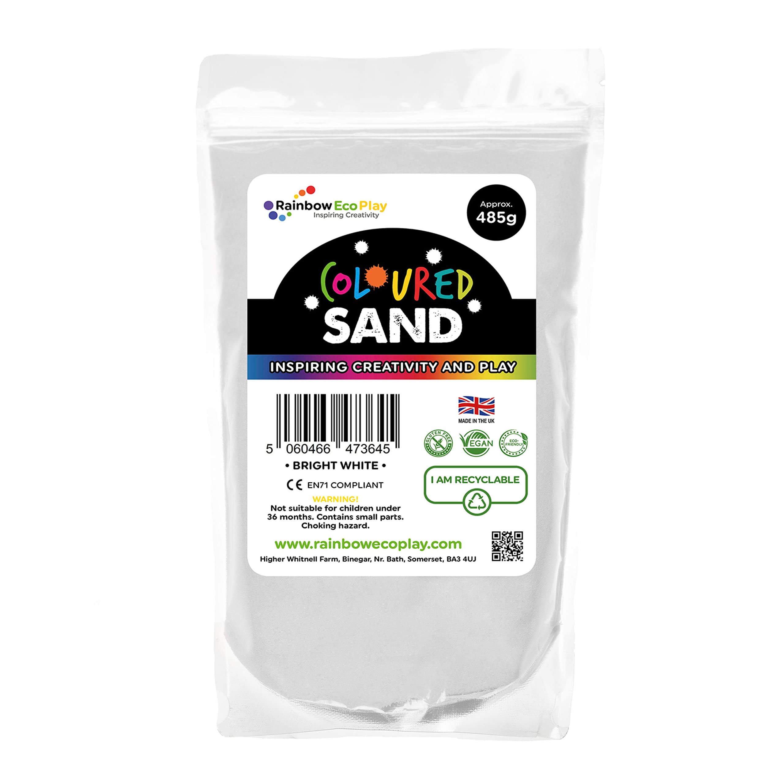 Rainbow Eco Play - Bright Coloured Sand - Bright White Sand - 485g ...