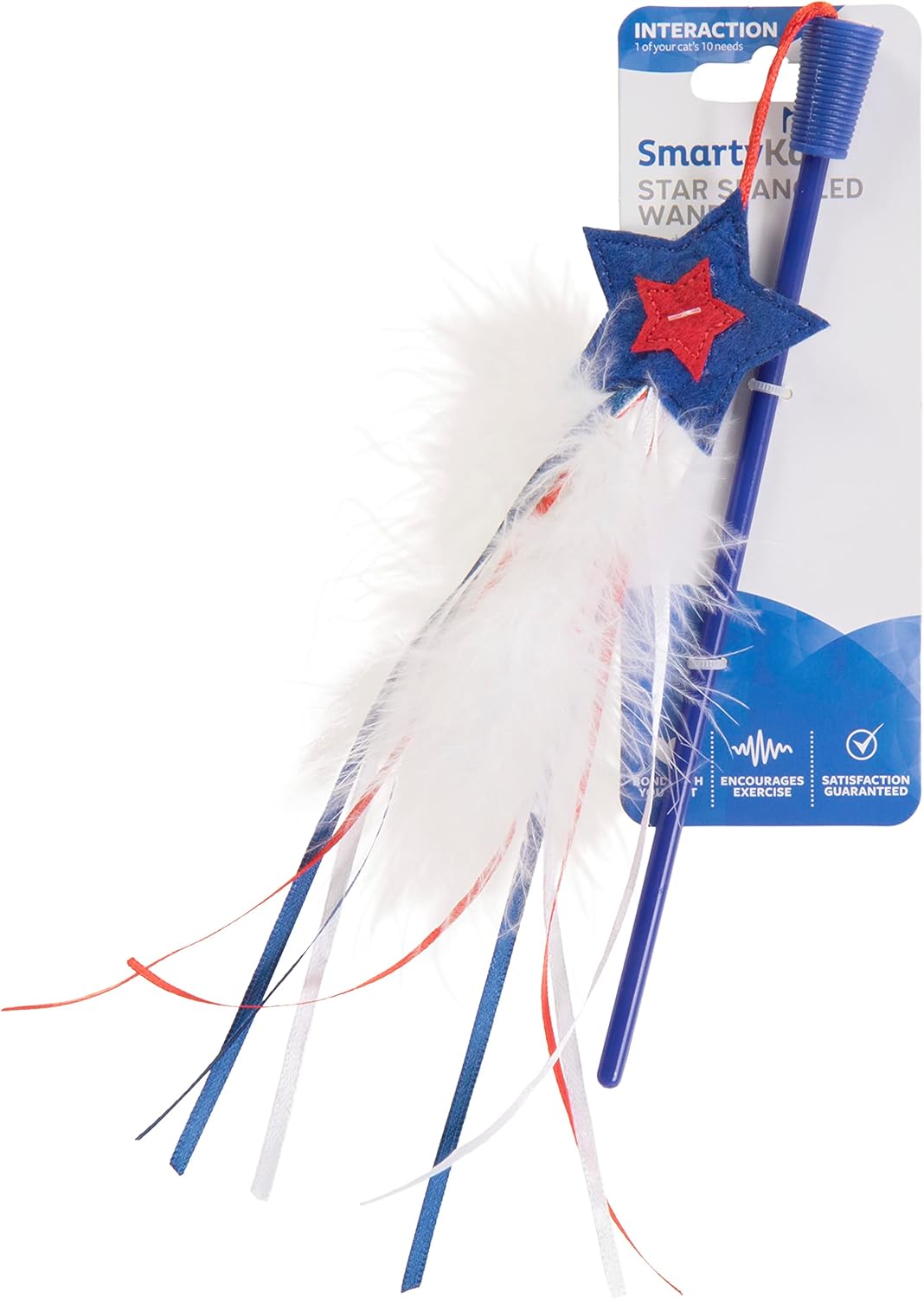 Amazon.com: SmartyKat Star Spangled Wand Cat Toy - Red/White/Blue, One Size