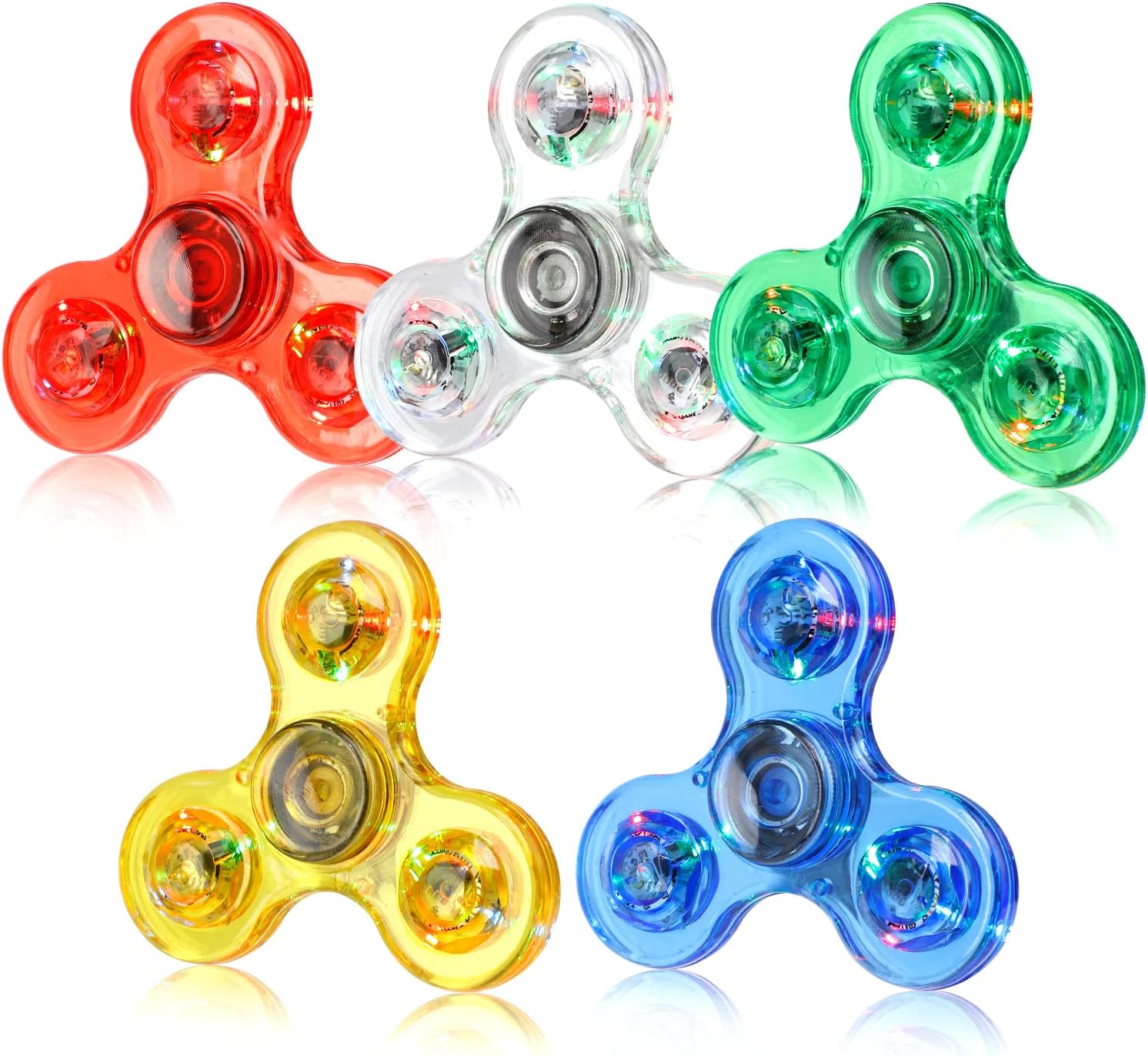 FIGROL LED Fidget Spinner,Clear LED Fidget Toy Crystal Led Light Fidget ...