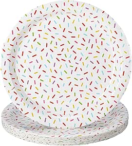 Amazon.com: Zhehao 48 Pcs 9 Inch Confetti Sprinkles Dessert Plates ...