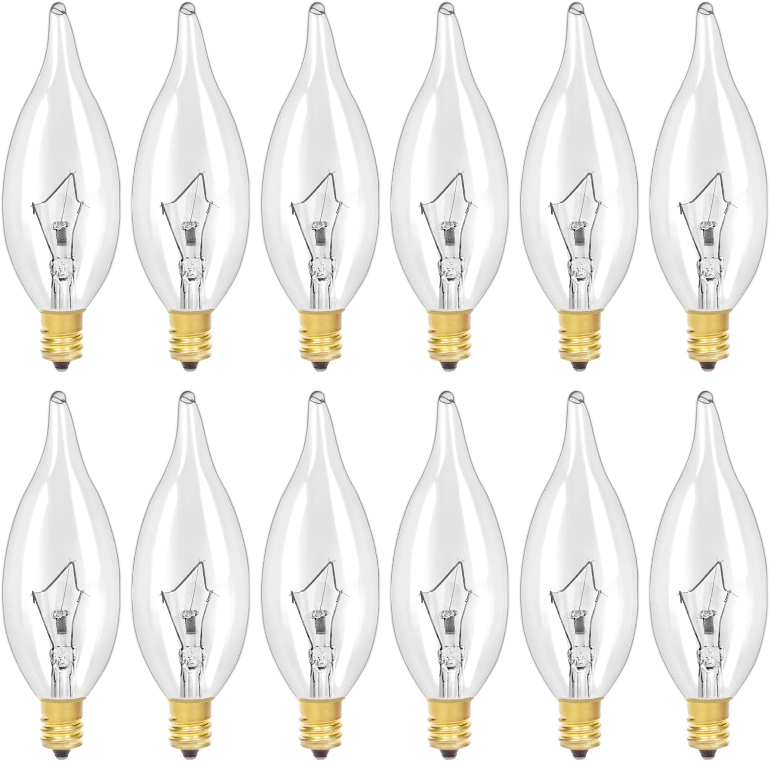 GE Ceiling Fan Light Bulbs Blunt Tip 40 W 280 Lumens Candelabra 3.19 in ...