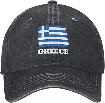 Novelty Greek Greece Flag Denim Dad Hats Vintage Baseball Cap Washed ...
