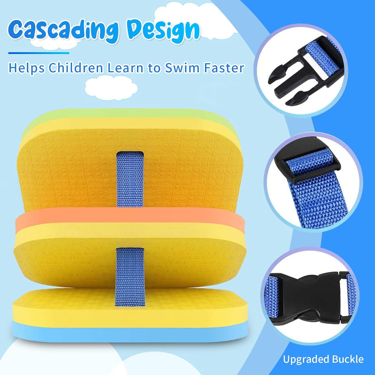 VSATEN Back Float, Swim Belt Bubble Adjustable Layers Thicken Split ...