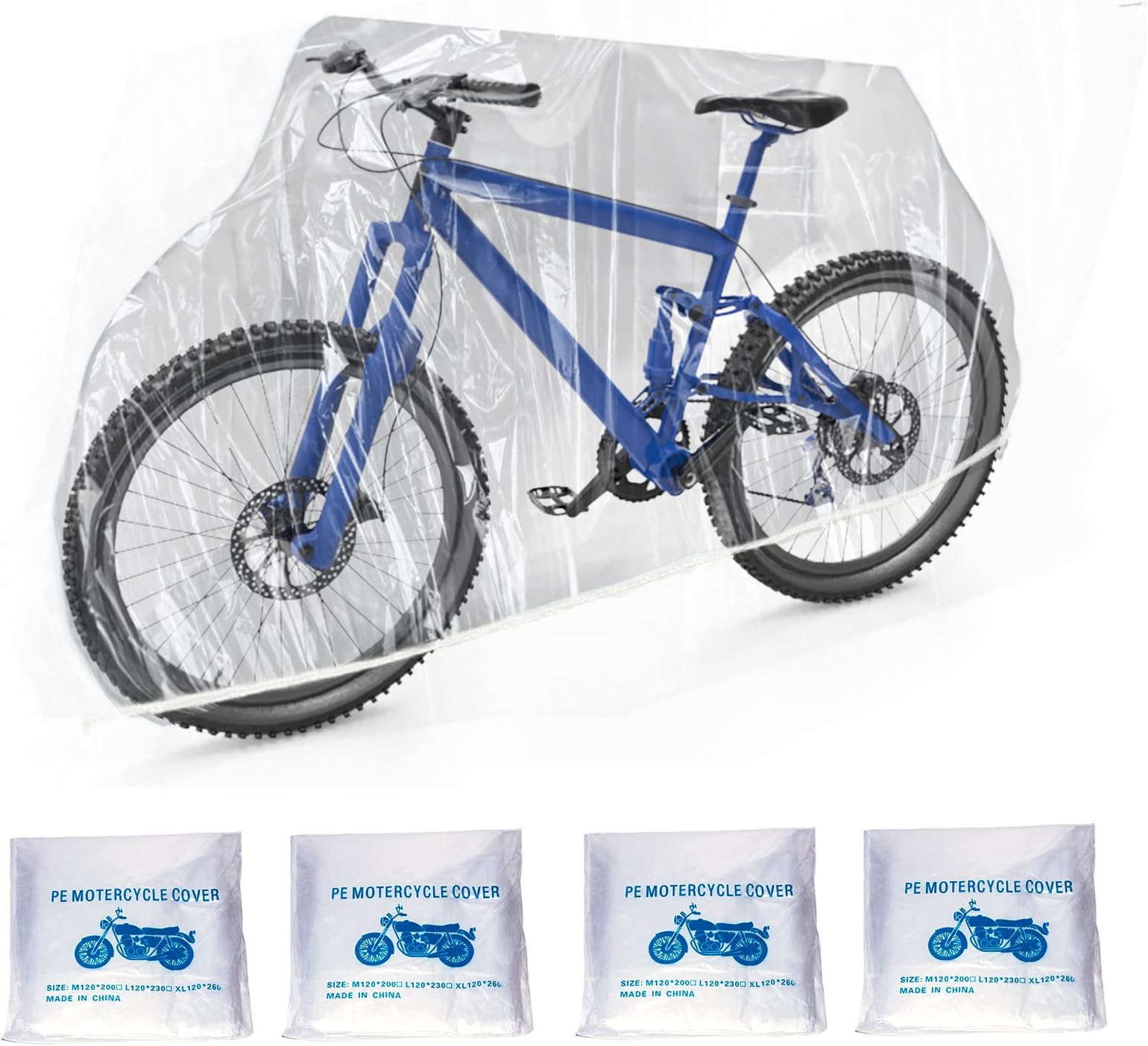 Amazon.com : Disposable Clear Plastic Bike Cover One to Many Bikes ...