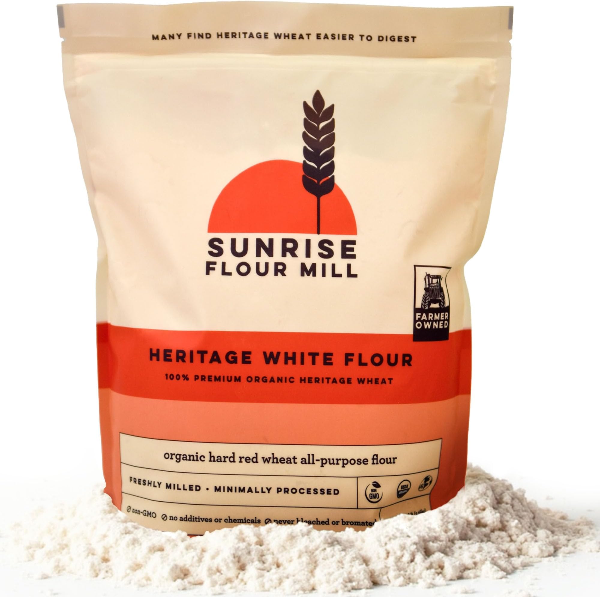 Amazon.com : Sunrise Flour Mill Heritage Organic White Flour | USDA ...