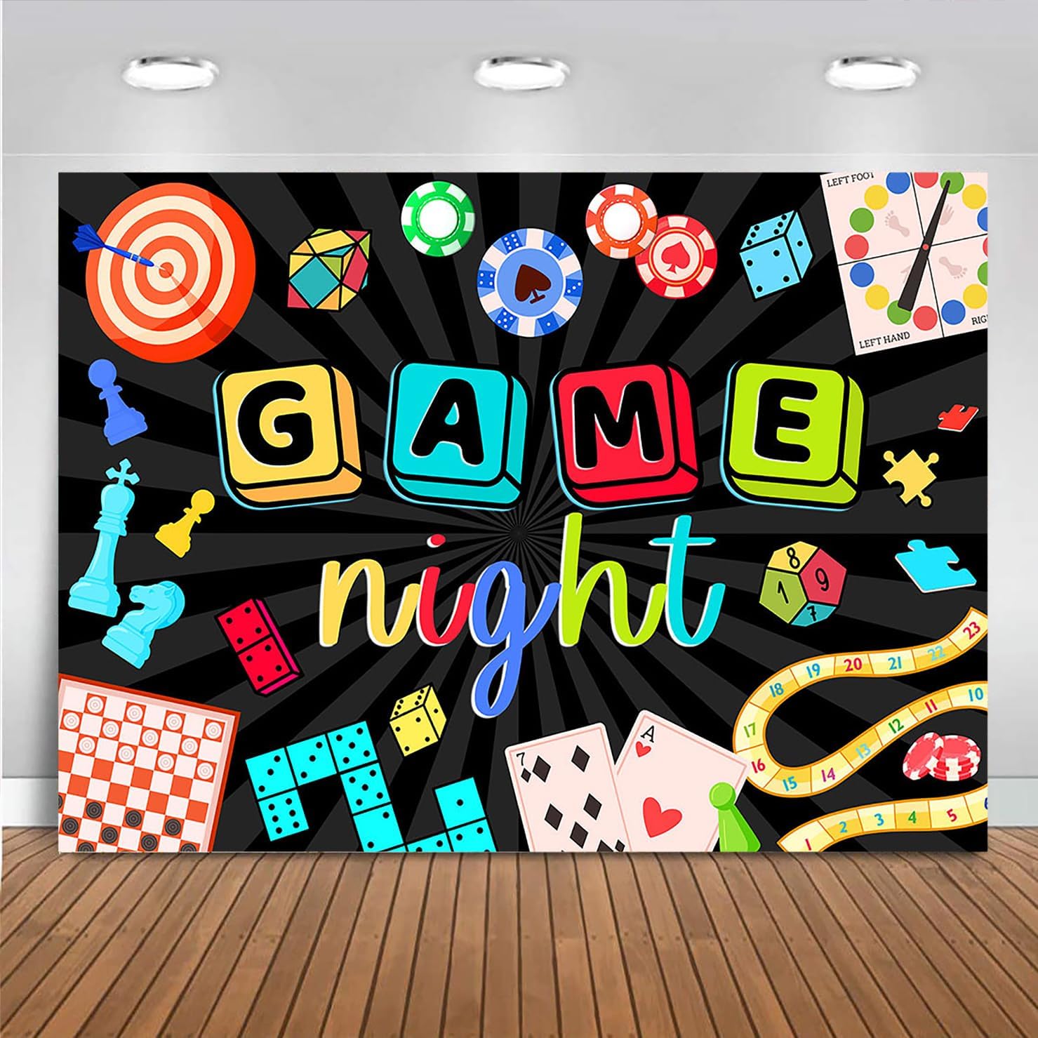Amazon.com : Mocsicka Game Night Backdrop Board Game Game Night ...