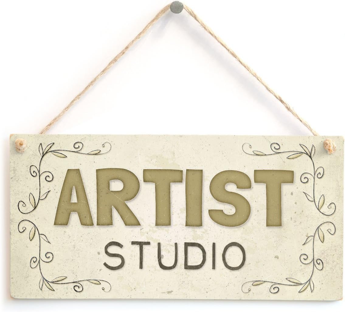 Amazon.com: Meijiafei Artist Studio - Art Studio Door Gift Sign 10"x5 ...