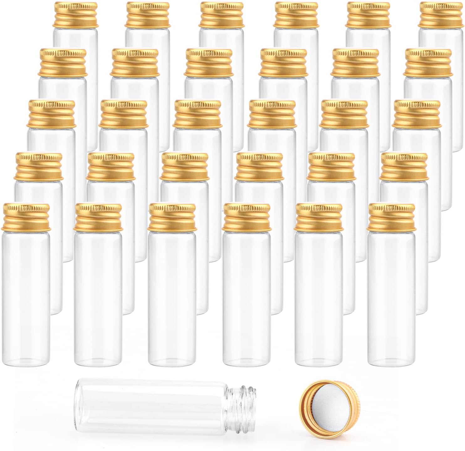 Amazon.com: MaxMau 100 10ml Vials Small Mini Tiny Glass Bottles Clear ...