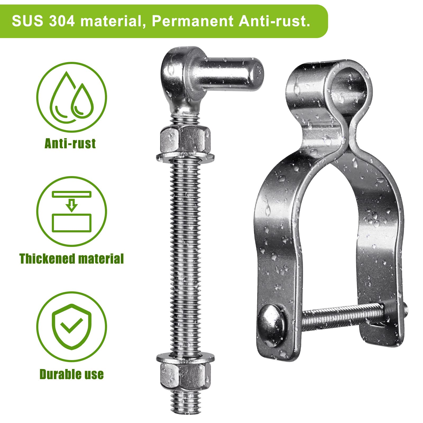 Snapklik.com : Insaga 8" J-Bolt Gate Hinge 1-3/8" Chain Link Gate Hinge