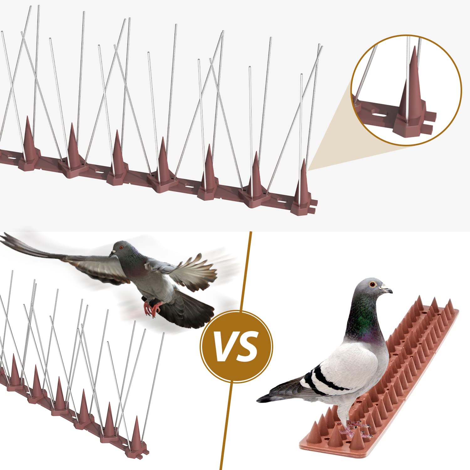 Snapklik.com : Bird Spikes,24 Pack Stainless Steel Bird Spikes, Bird ...