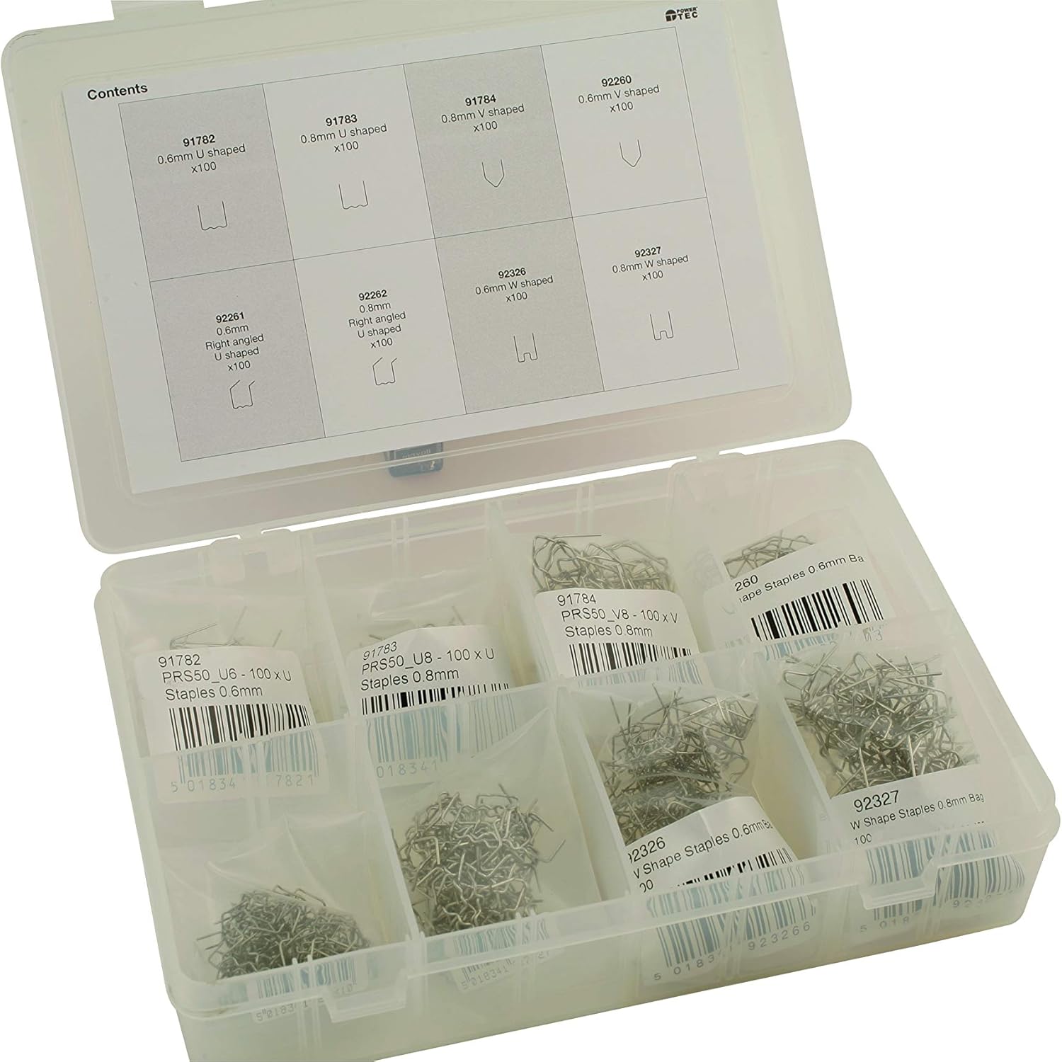 PowerTec 92382 Assorted Staples for Hot Stapler 800pc : Amazon.co.uk ...