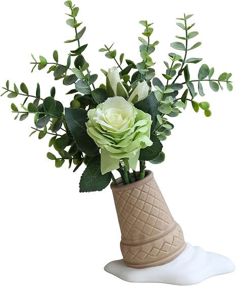 Amazon.com: MYFLOCY Fun Ice Cream Cone Planter Ceramic Unique Flower ...