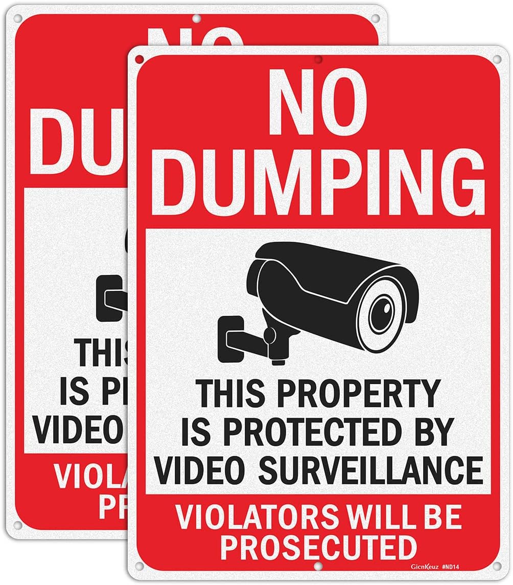 Amazon.com: GicnKeuz Large No Dumping signs, 14x10 Inches Property ...