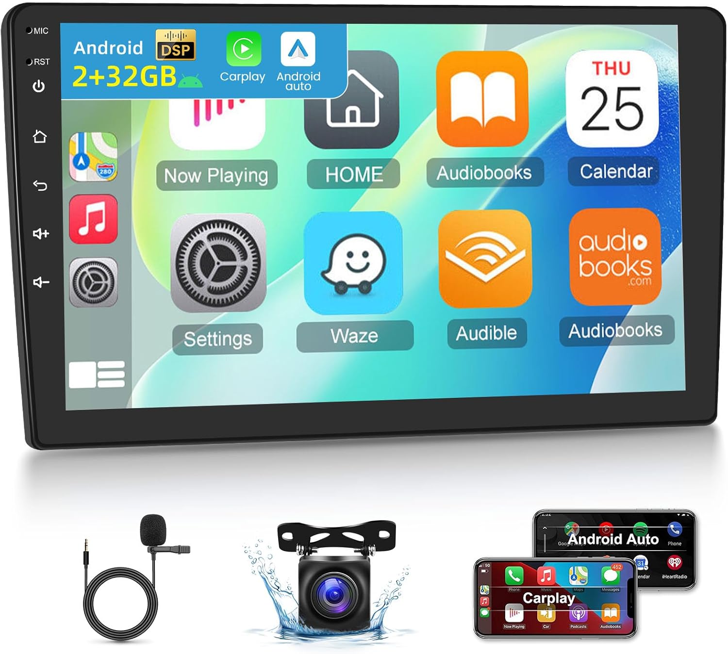 9 Inch Touchscreen Android Car Radio with Wireless Apple Carplay and ...