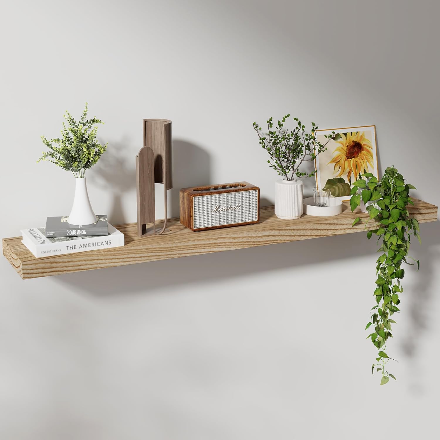 Amazon.com: Axeman Floating Shelves, 8 Inch Deep Modern Solid Wood Wall ...