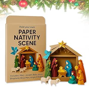 DIY Paper Craft Nativity Scene Kit, 3D Origami Nativity Set, DIY ...