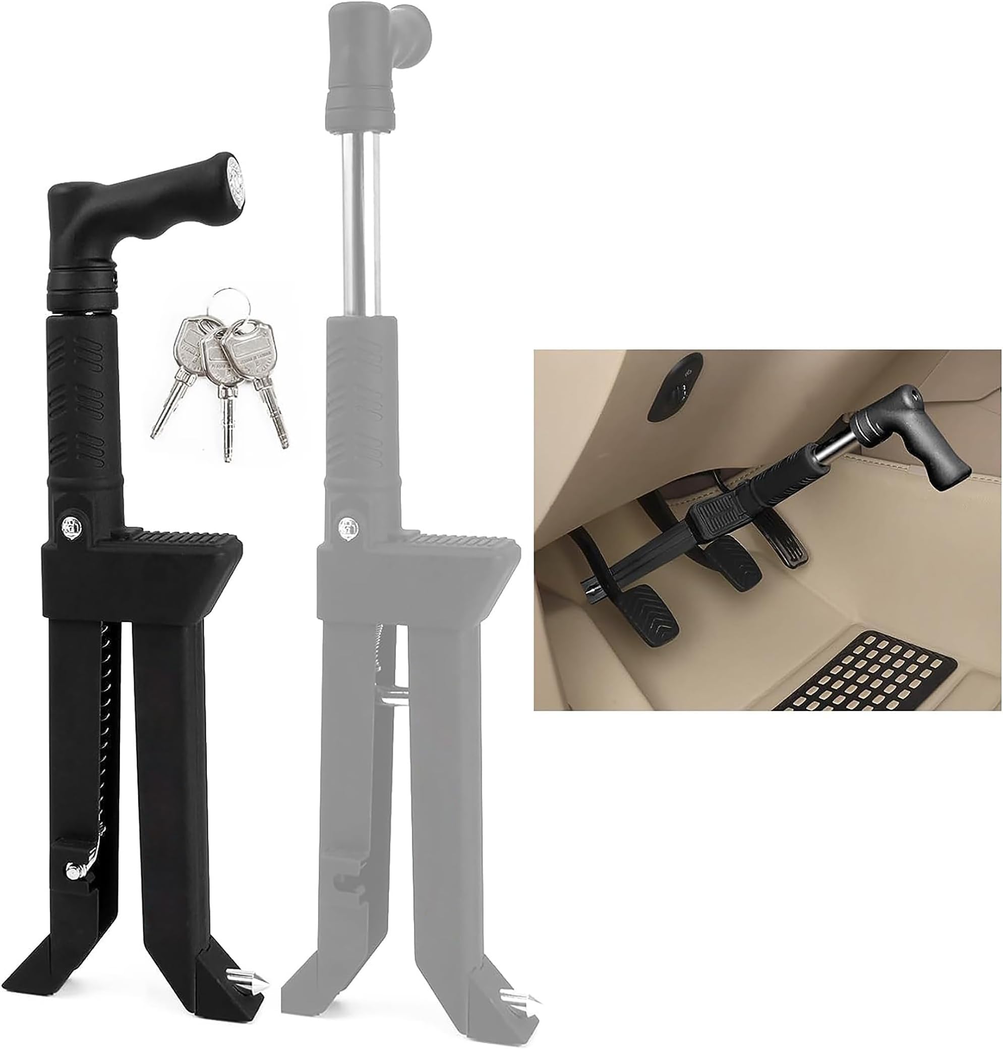 Amazon.co.jp: LESTA ペダルロック 盗難防止 車 ハンドルロック併用可 カーセキュリティー リレーアタック対策 ブレーキ ...