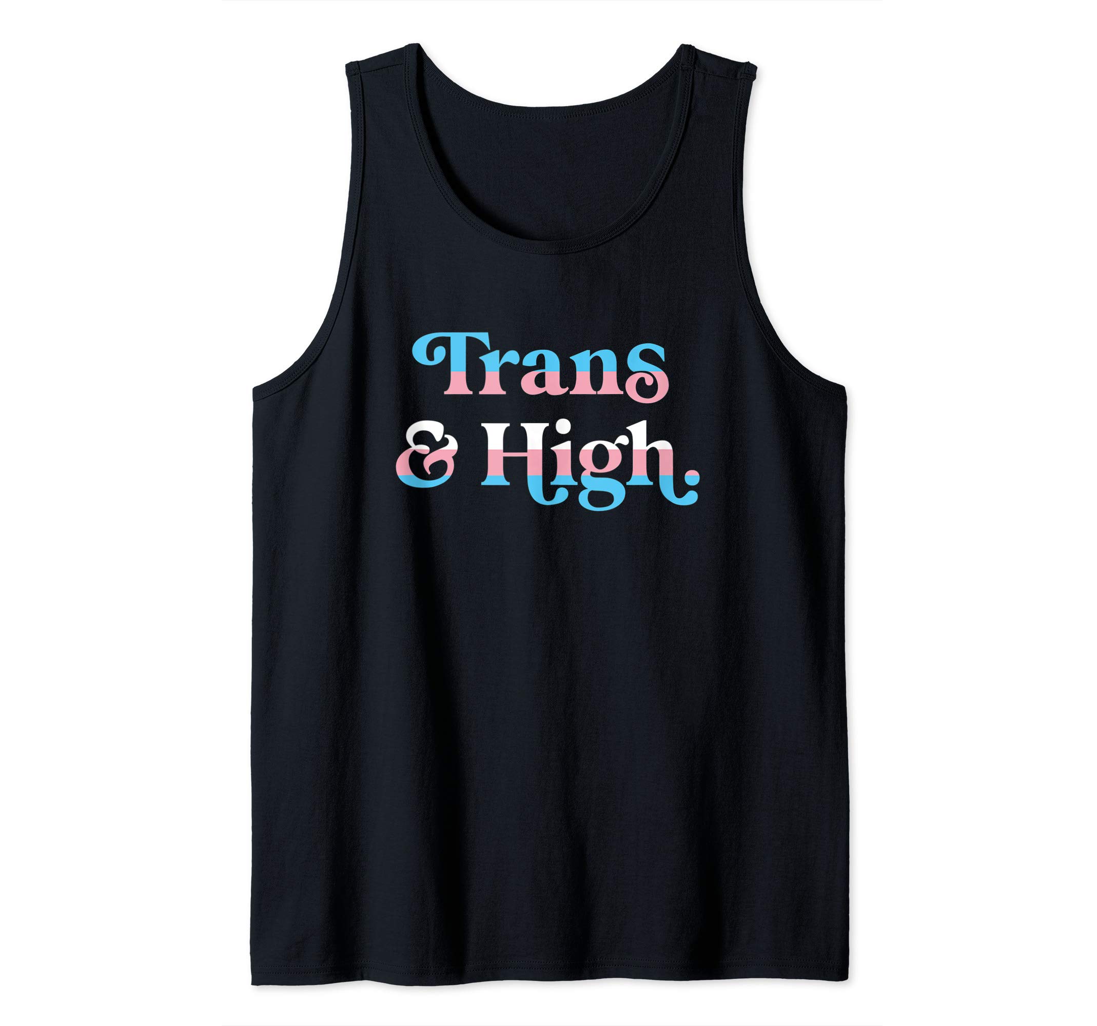 Amazon.com: Trans And High Funny Weed Marijuana Retro LGBTQ Pride Flag ...
