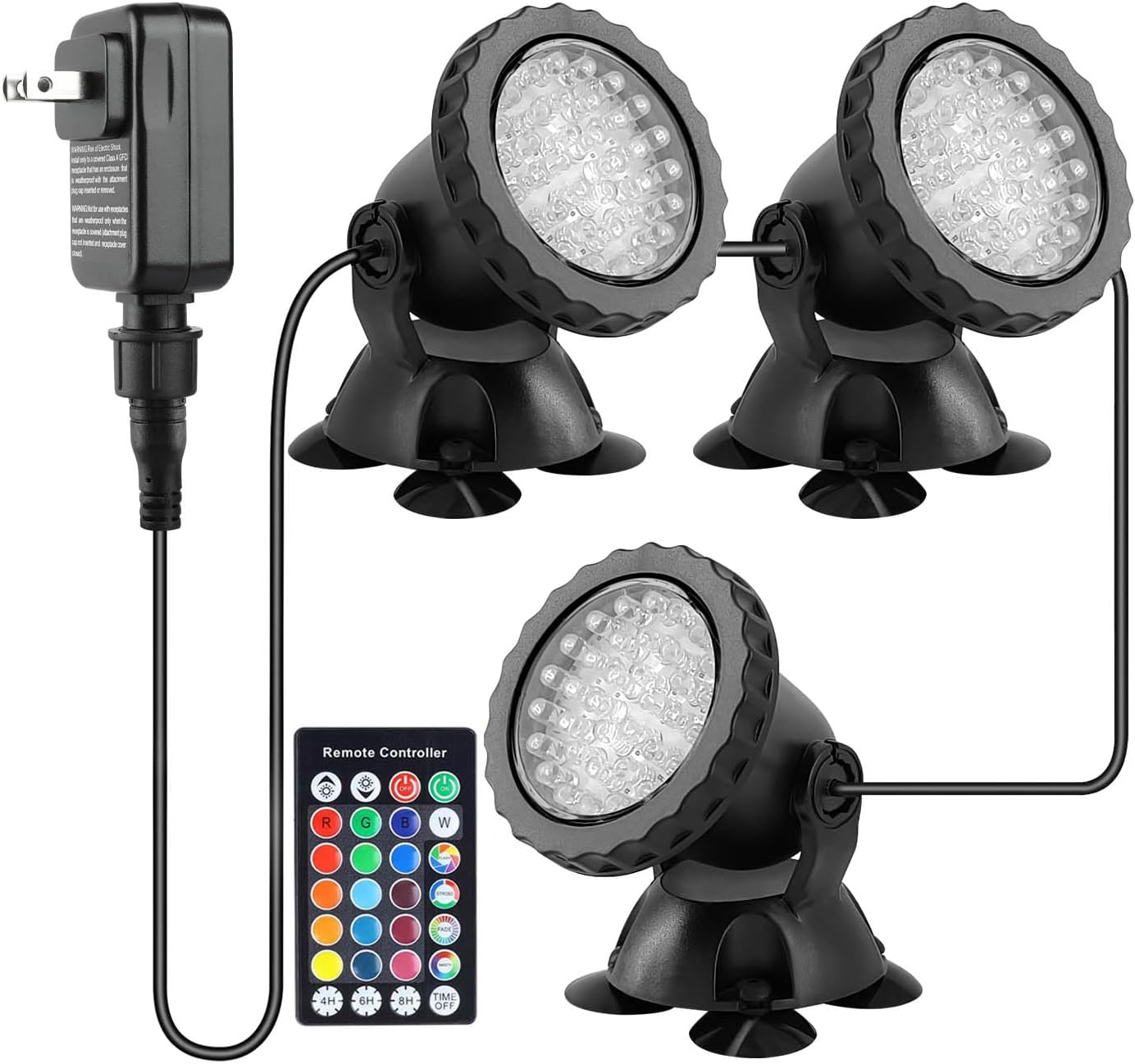 Amazon.com : RGB Pond Lights with Timer, 12V Underwater Light IP68 ...