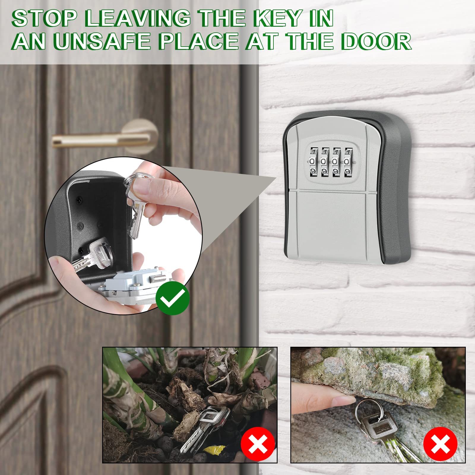 Snapklik.com : Key Lock Box, Diyife Combination Lockbox Portable ...