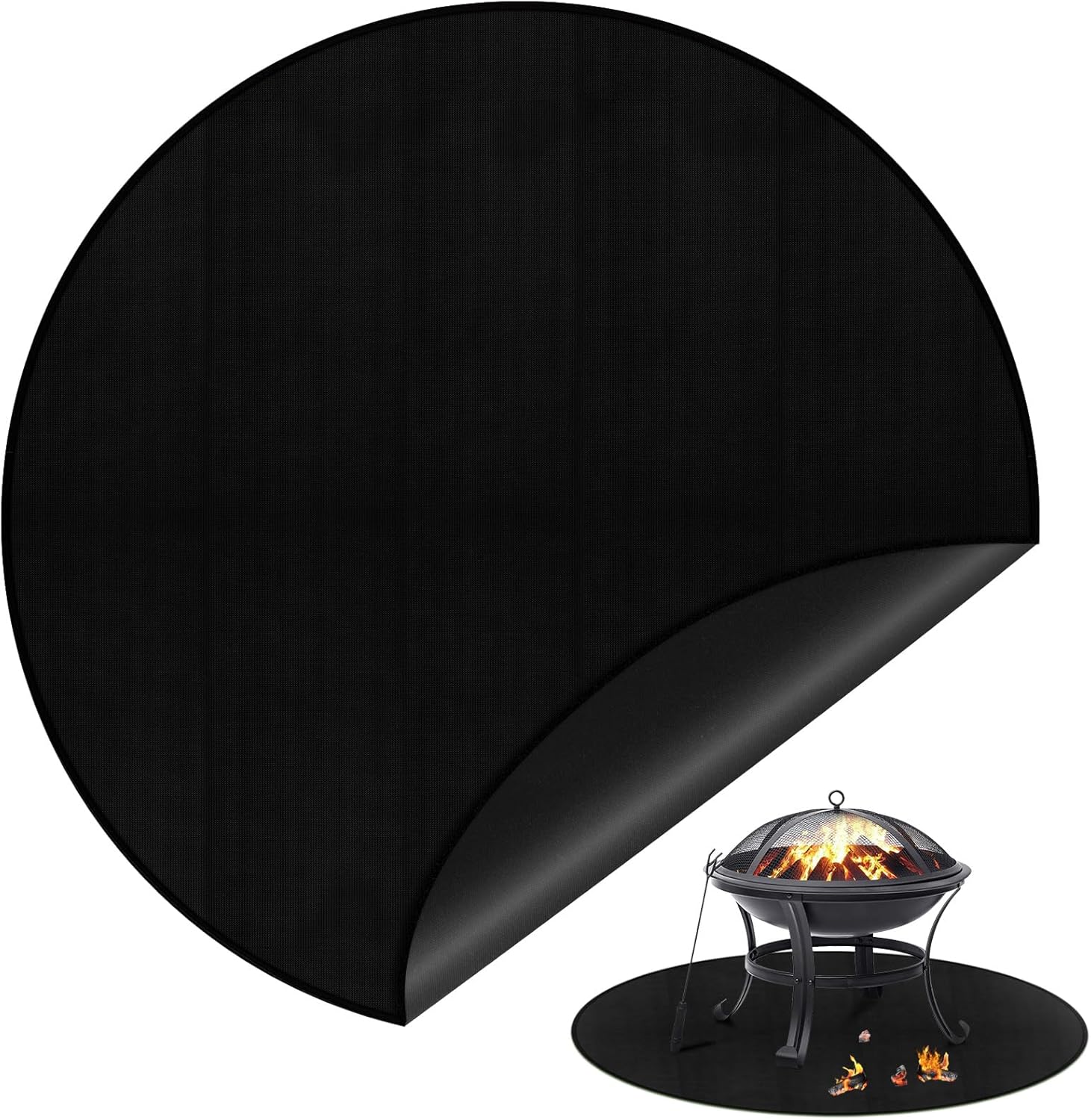 Amazon.com: 40" Round Fire Pit Mat for Solo Stove,3-Layer Under Grill ...