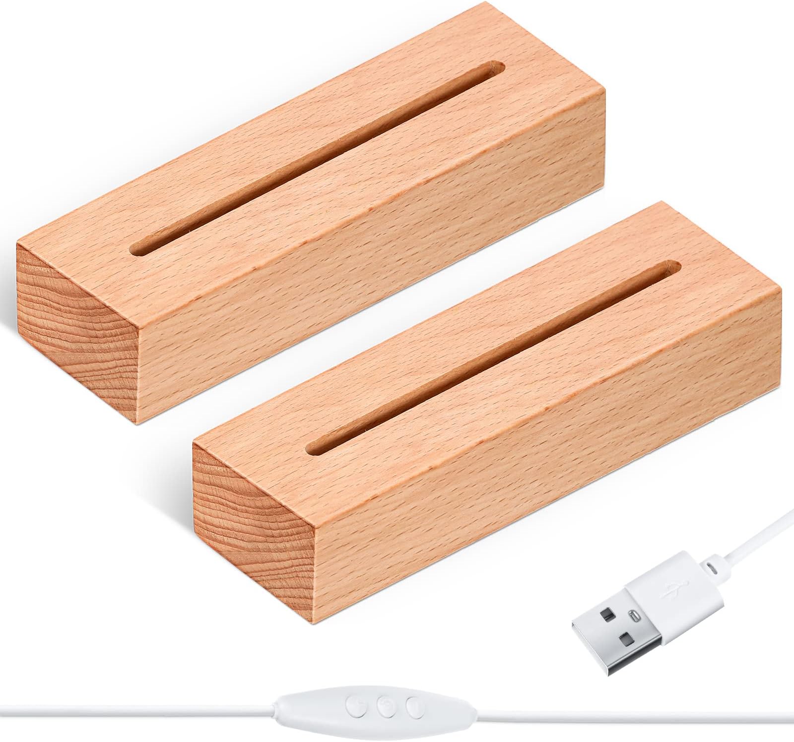 Amazon.com: Homimor 2pcs 11.81 Inch Wooden LED Light Display Pedestal ...