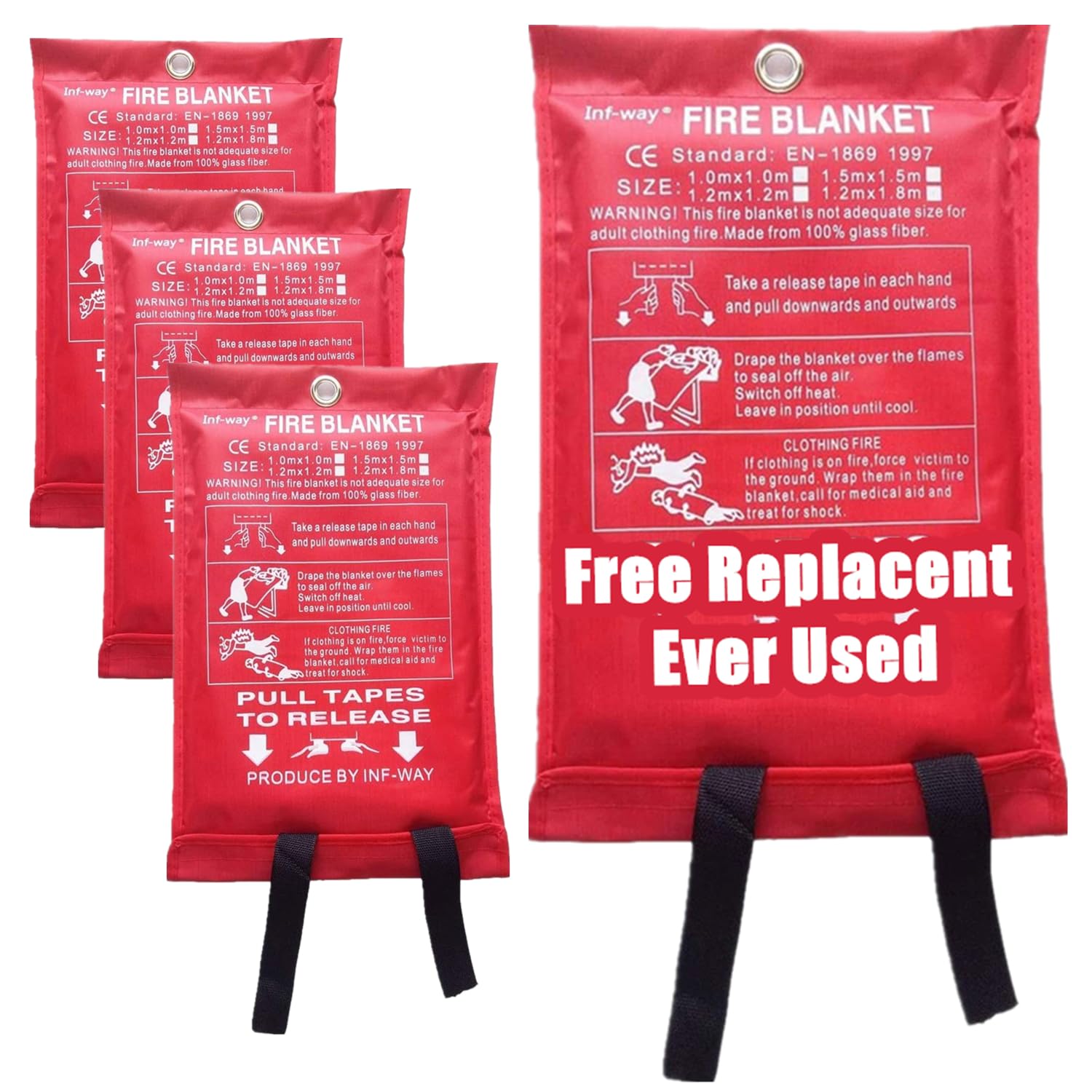 Amazon.com: Fire Blanket for Home, Fiberglass Fire Suppression Blanket ...