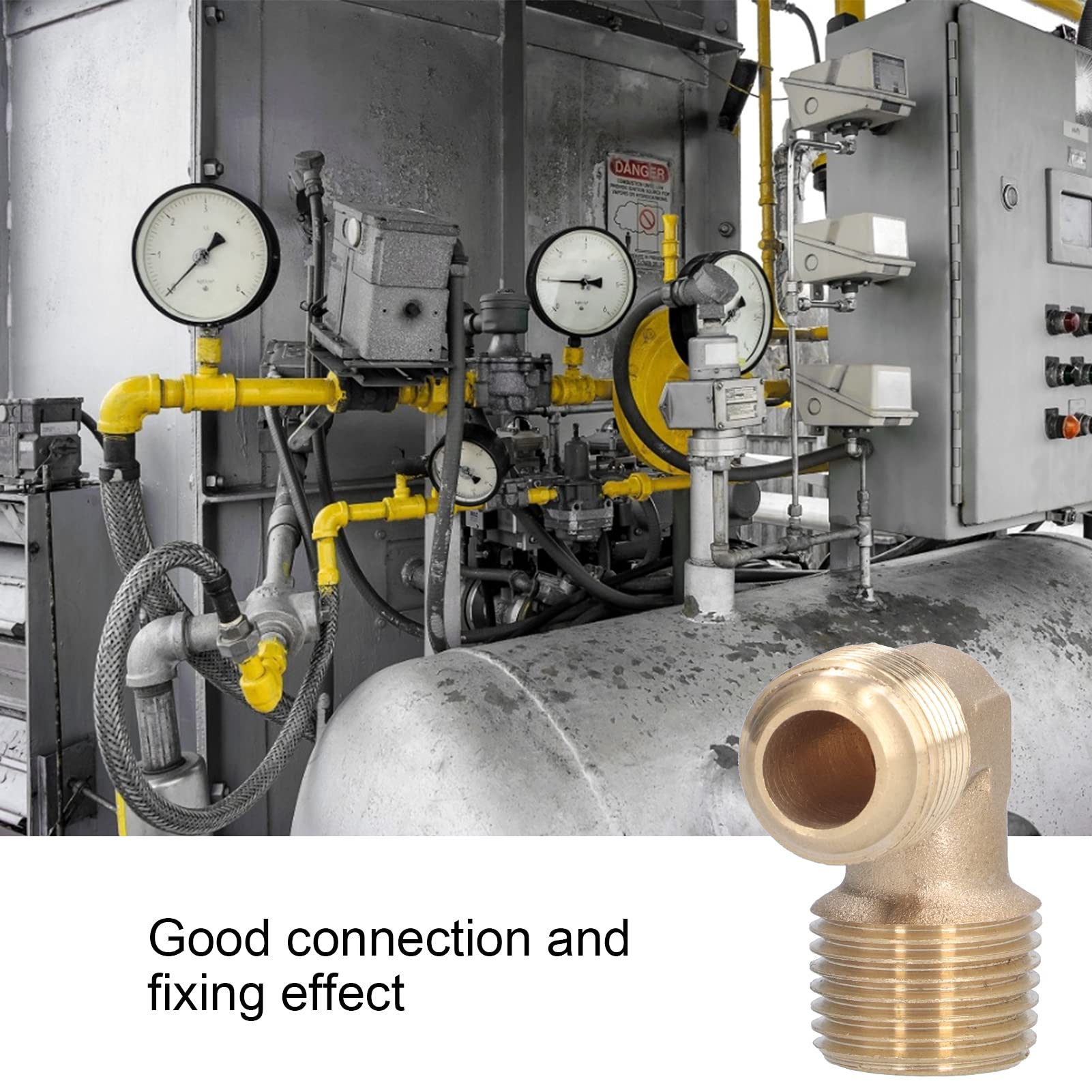 Air Compressor Elbow, Brass 90 Degree Male Pipe to Female Pipe Connect ...