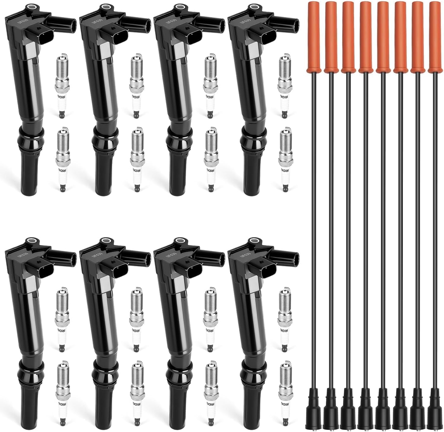 Amazon.com: UF631 UF639 8PCS Ignition Coil with Spark Plug Wires Set ...