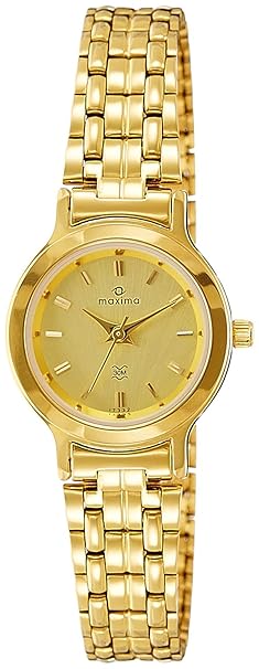 Maxima Gold Analog Gold Dial Women's Watch - 17332CMLY : Amazon.in: Fashion
