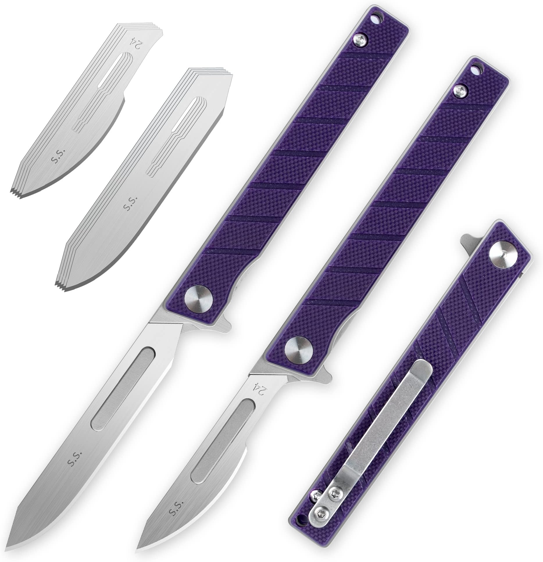 Amazon.com: OLITANS G046 Mecha Mini Slim Folding Scalpel with 5pcs #24 ...