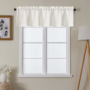 Amazon.com: Lecloud Ivory Valance for Windows 14 Inch Length 1 Piece ...