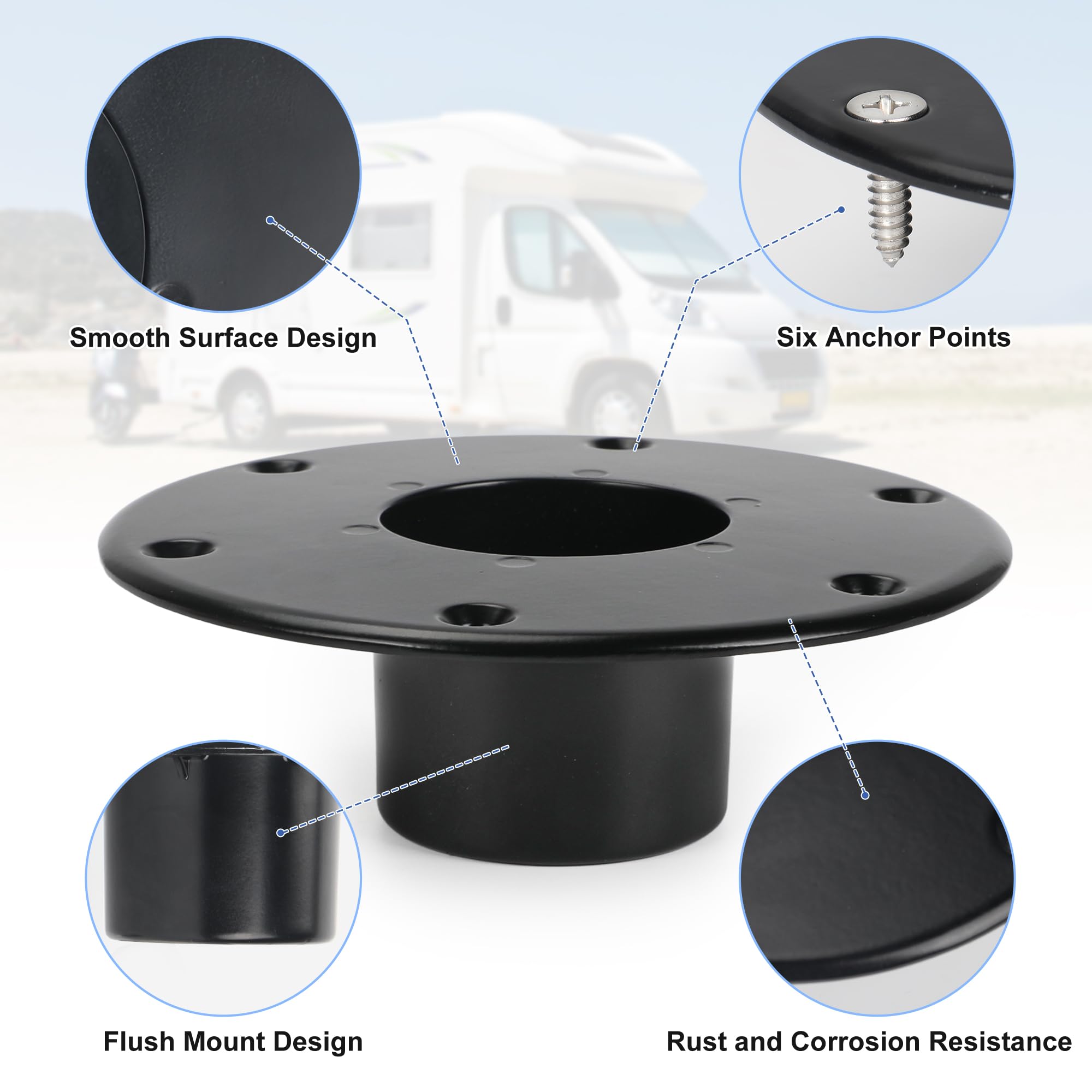 Snapklik.com : Starry 2 Pack Rv Trailer Pedestal Base Aluminum RV/Boat ...