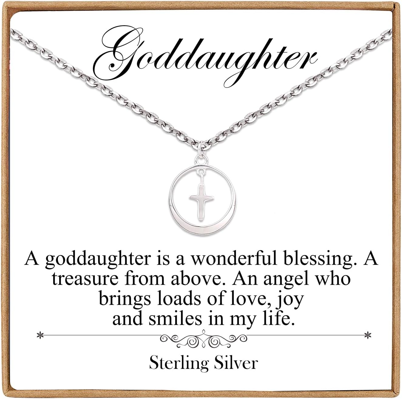 Amazon.com: Unijew Goddaughter Necklace from Godmother Godfather, S925 ...