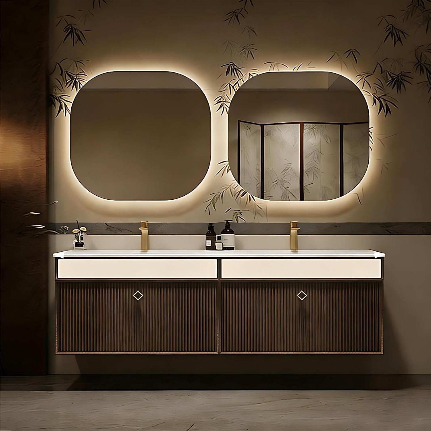 ZGNBSD 52IN Double Sink Bathroom Vanity - Modern Bathroom Vanity with ...