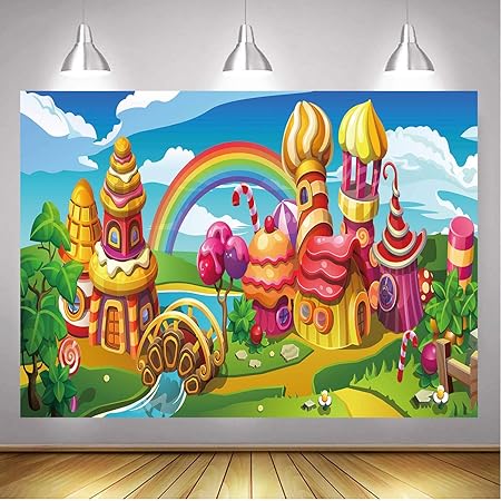 Amazon.com : Allenjoy 7x5ft Lollipop Candyland Backdrop Sweet Cartoon ...