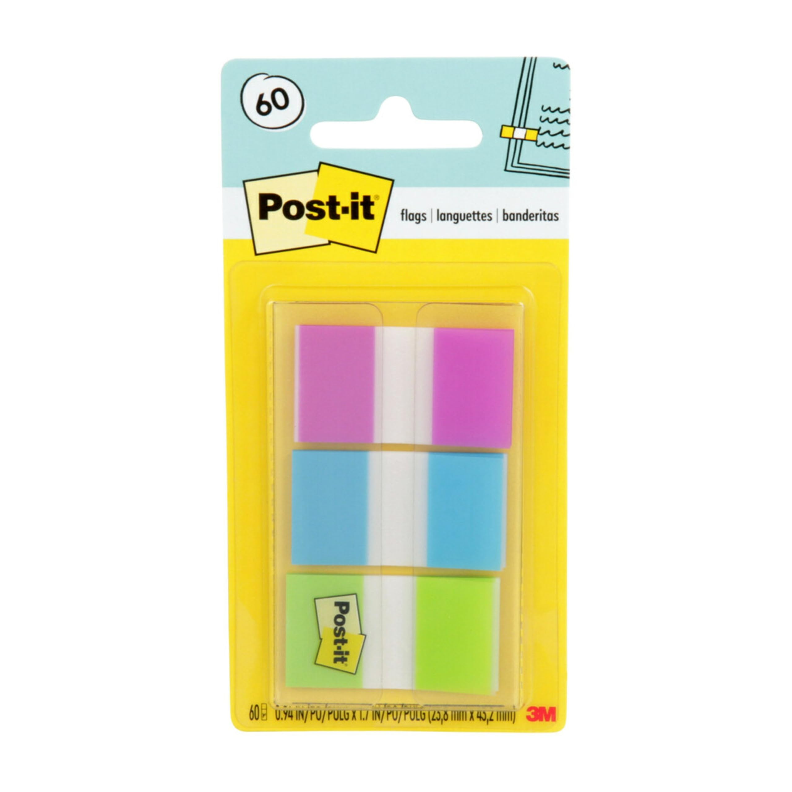 POST-IT Flags 680-PBG Purpe/Blue/Green Flags - 60 Pack - Price History ...